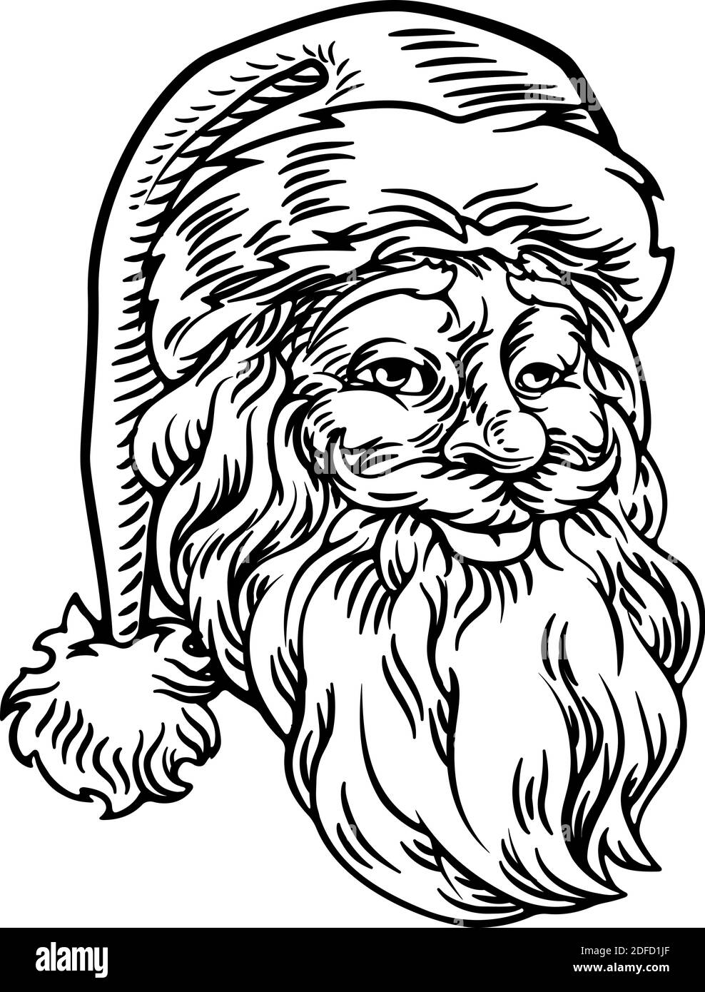 Santa etching Cut Out Stock Images & Pictures - Alamy