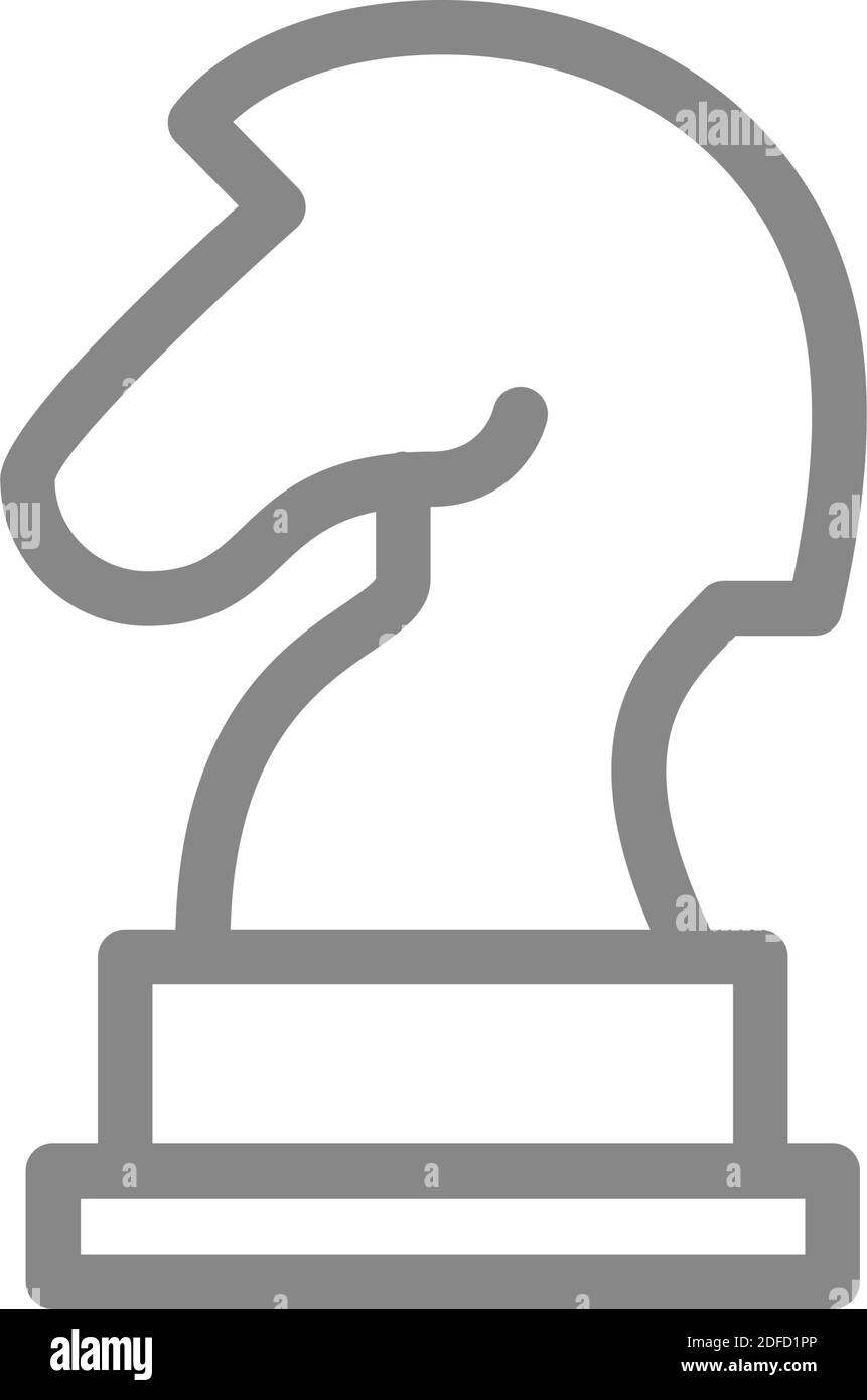 Knight chess line icon. Board game, table entertainment symbol Stock ...