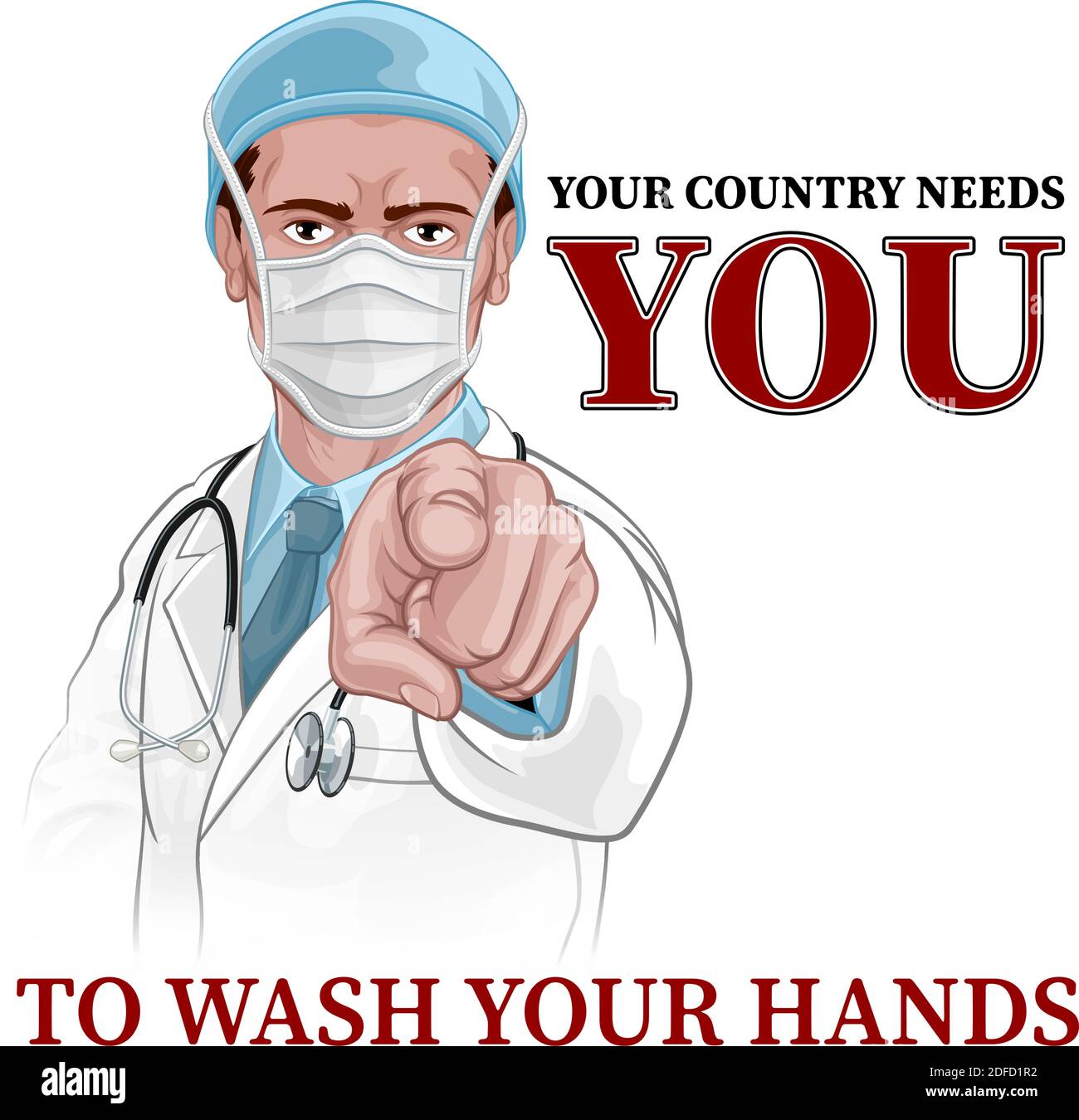 Doctor Pointing Your Country Needs You Stock Vector Image & Art - Alamy