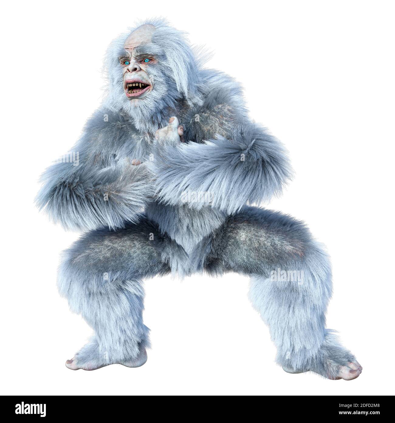3D rendering of a fantasy creature yeti isolated on white background ...