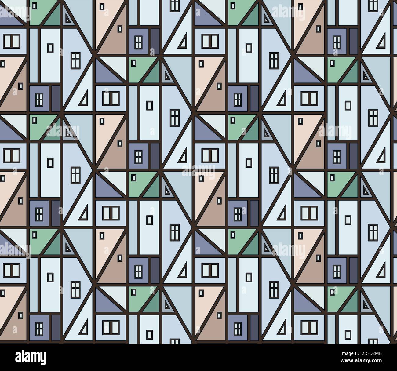 Abstract real estate seamless pattern. Repeated geometric tile ornament ...