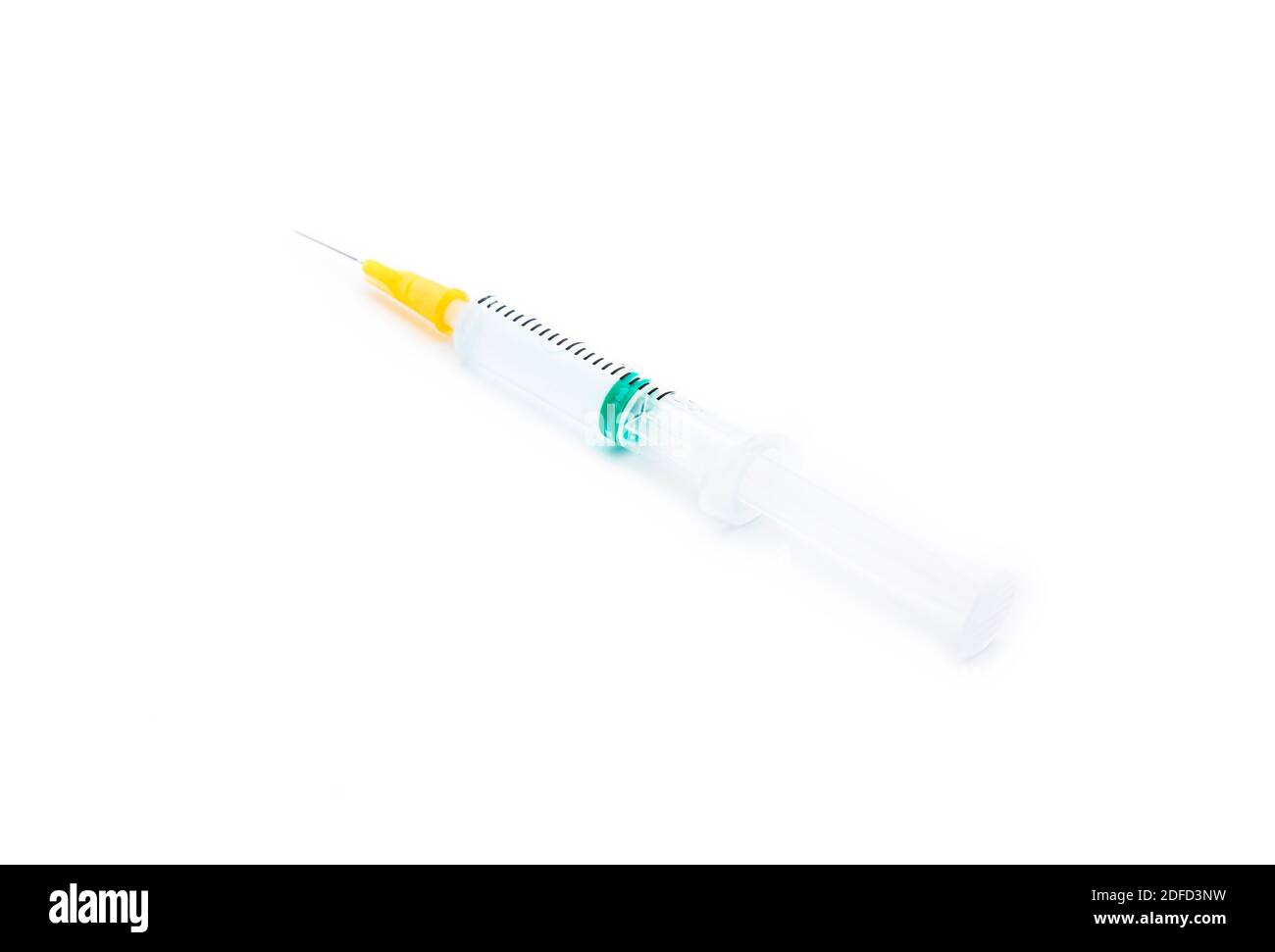 Closeup on medical syringe on white background. Studio Shoot Stock ...