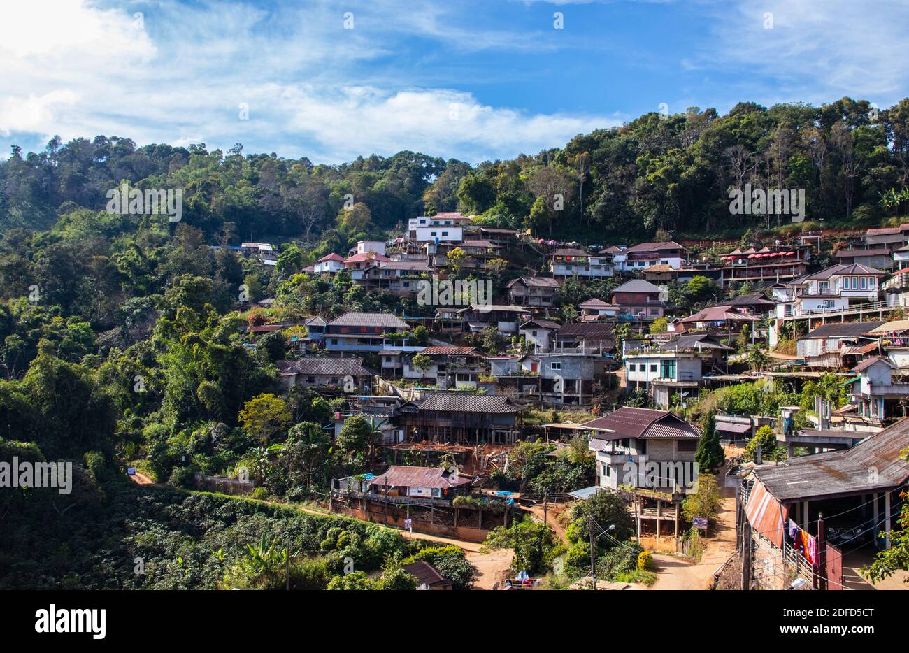 Doi Nang Non, border mountains between Thailand and Myanmar Stock Photo ...