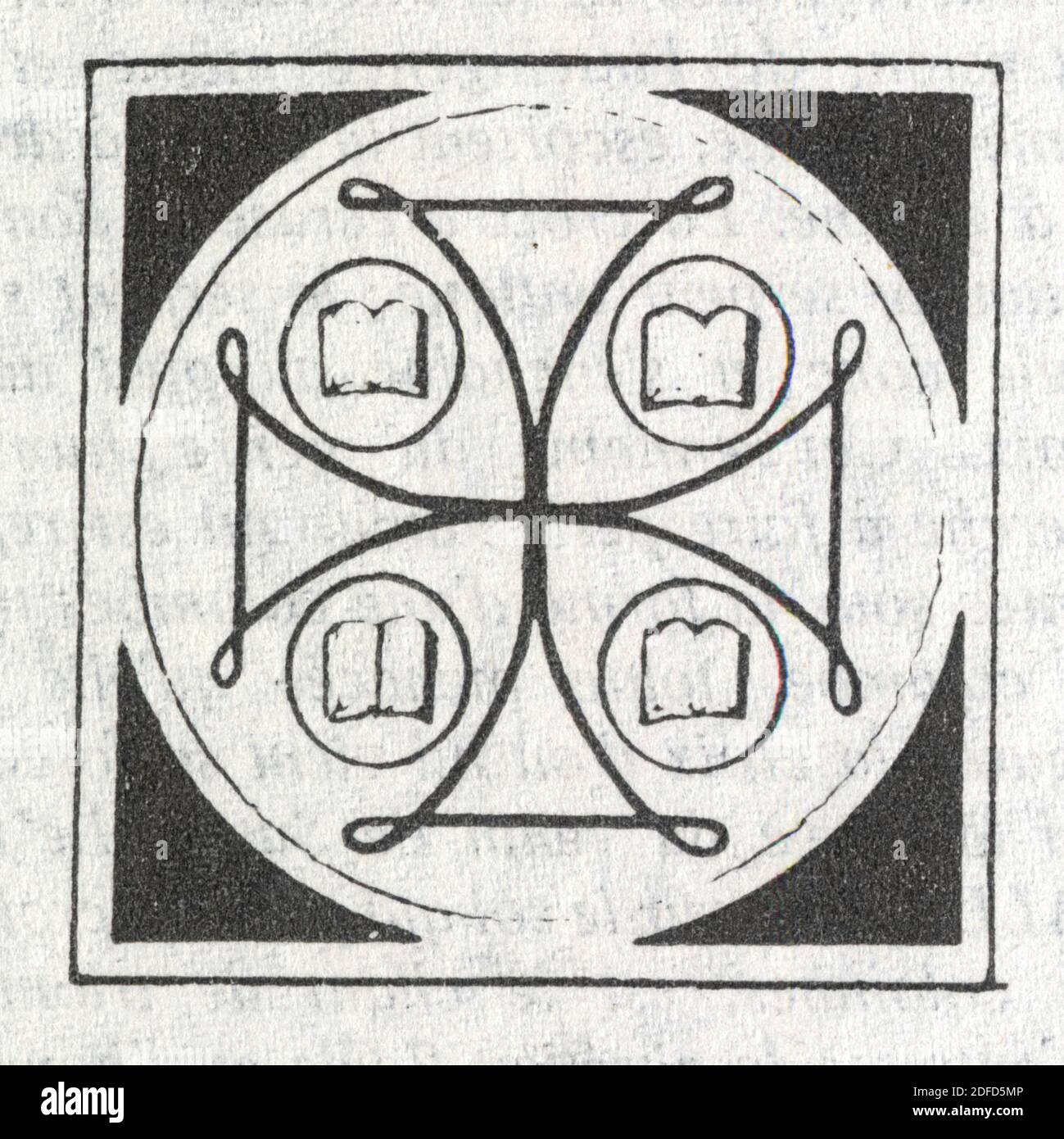 Croix. Cantonnée des quatre Évangiles. Fresque des premiers siècles ...