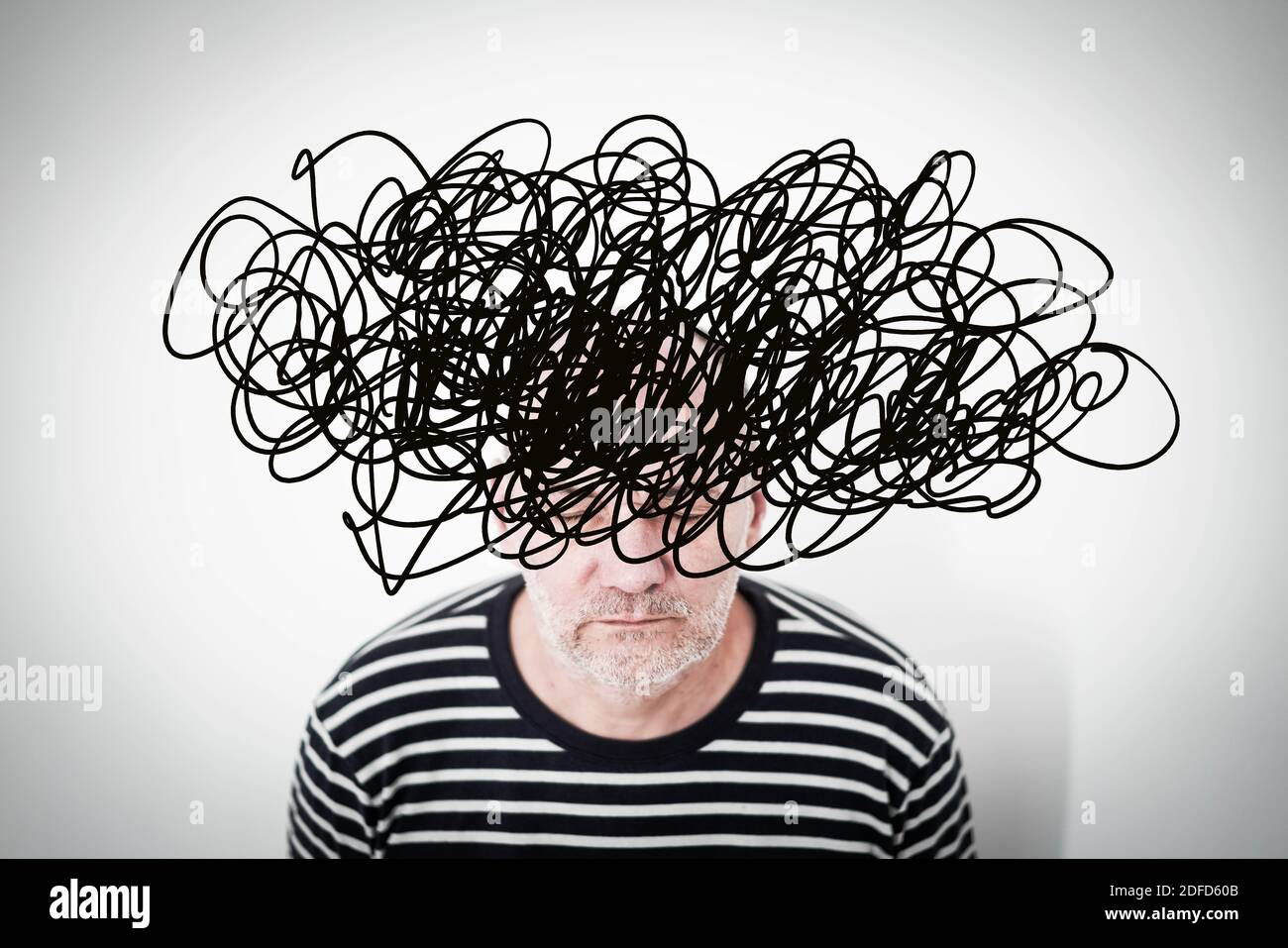 Illustration on the expression "brooding" or "having dark thoughts ...