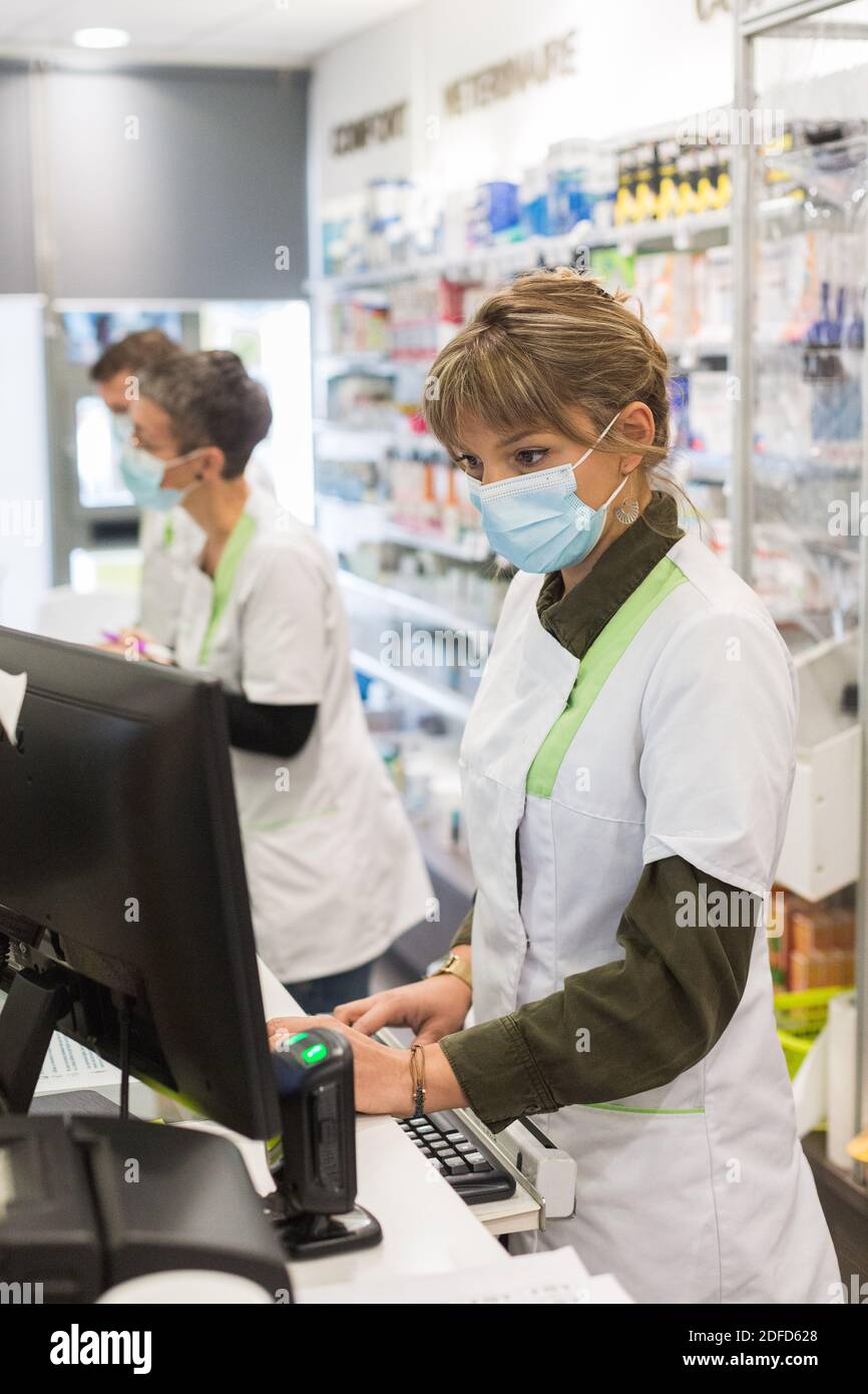 Interior of a pharmacy, France Stock Photo - Alamy