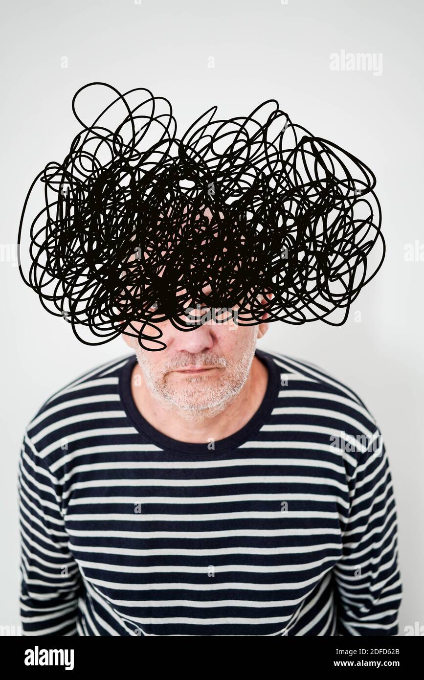 Illustration on the expression "brooding" or "having dark thoughts ...