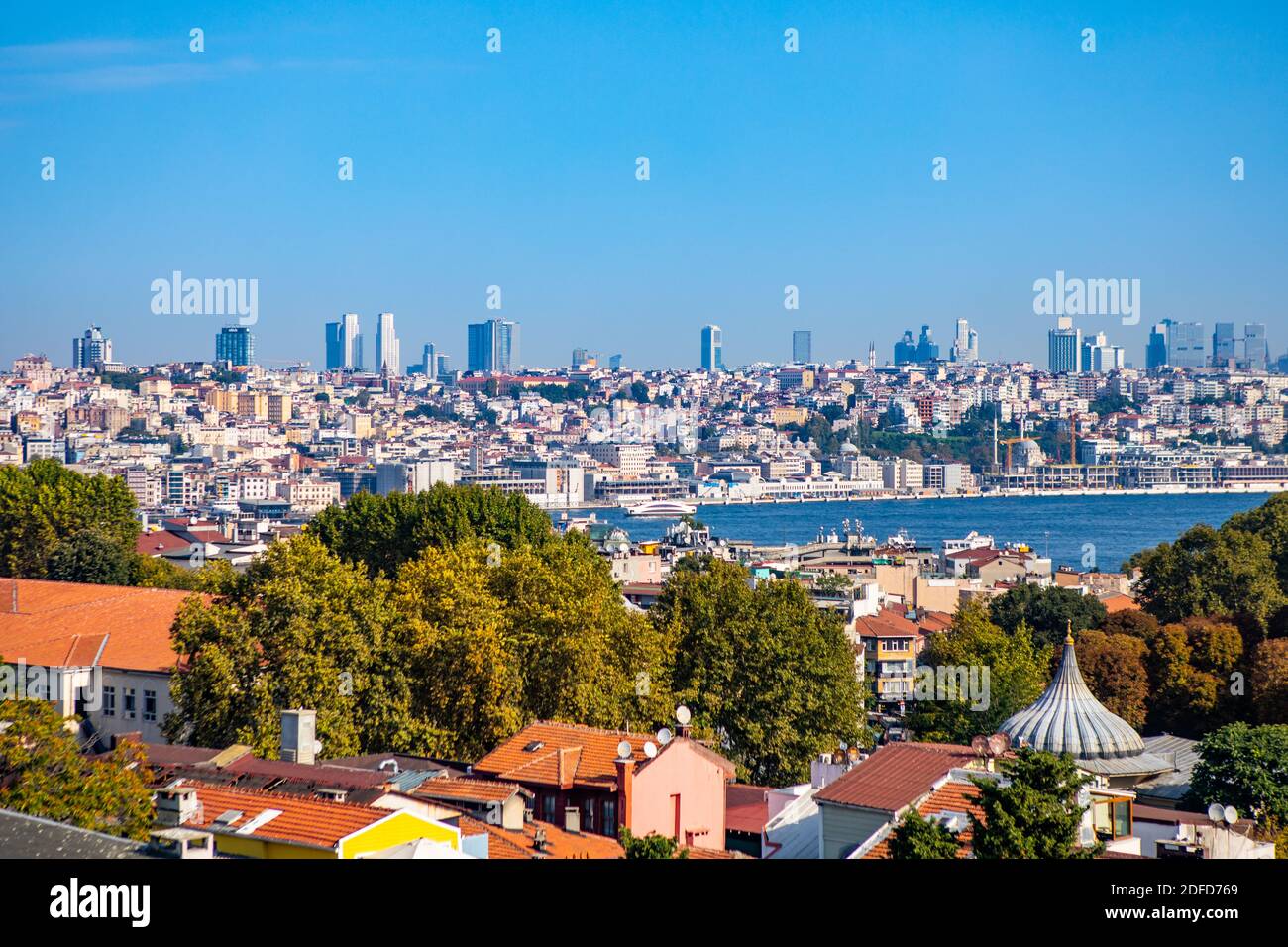 The streets of picturesque Istanbul with urban vistas mixed with ...