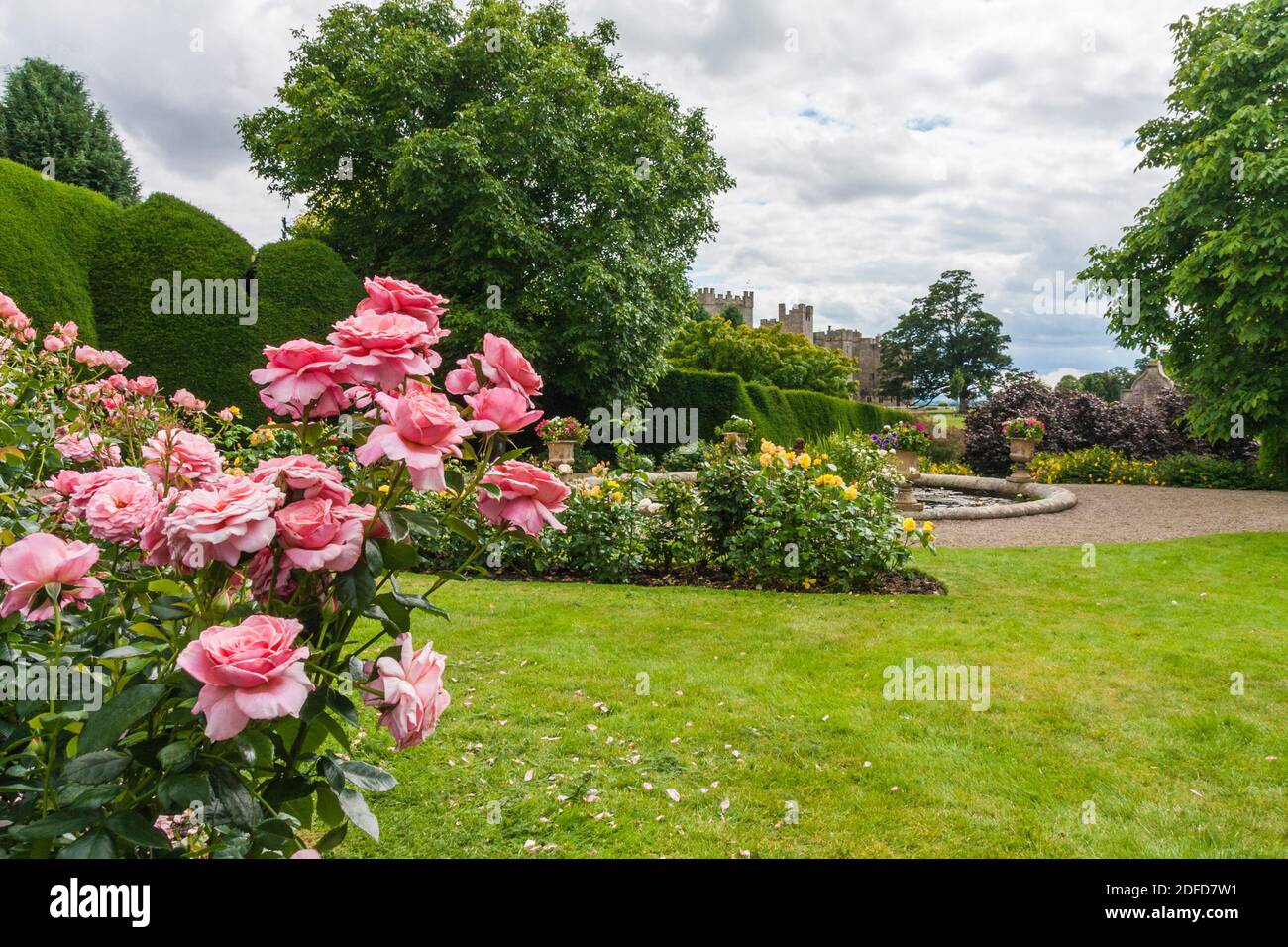 The colourful gardens at Raby Castle,Staindrop,Co.Durham,England,UK ...