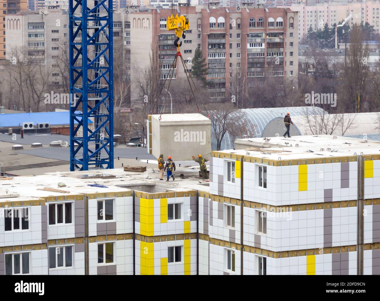 Voronezh, Russia - March 3, 2020: Construction of a multi-storey ...