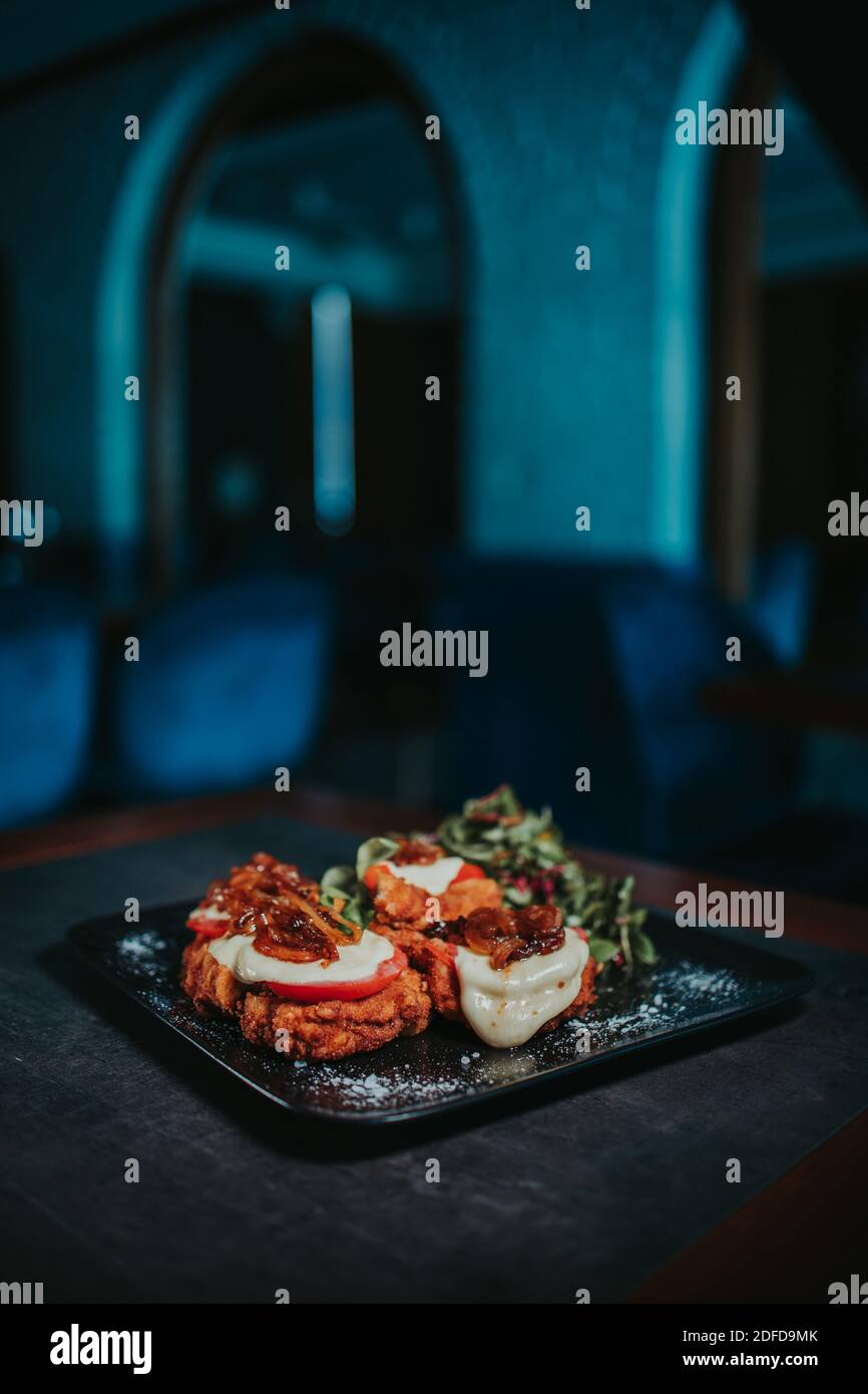 A closeup shot of a tasty looking dish in the restaurant grbrt Stock ...