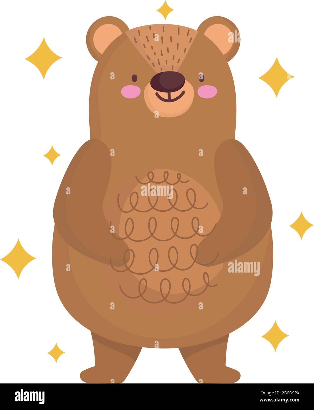 cute bear animal with stars in cartoon design vector illustration Stock ...