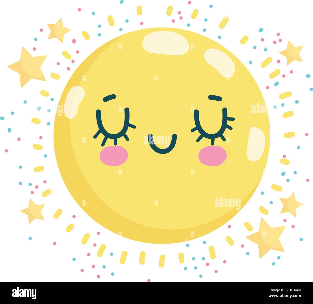 weather cute sun stars sky decoration cartoon vector illustration Stock ...