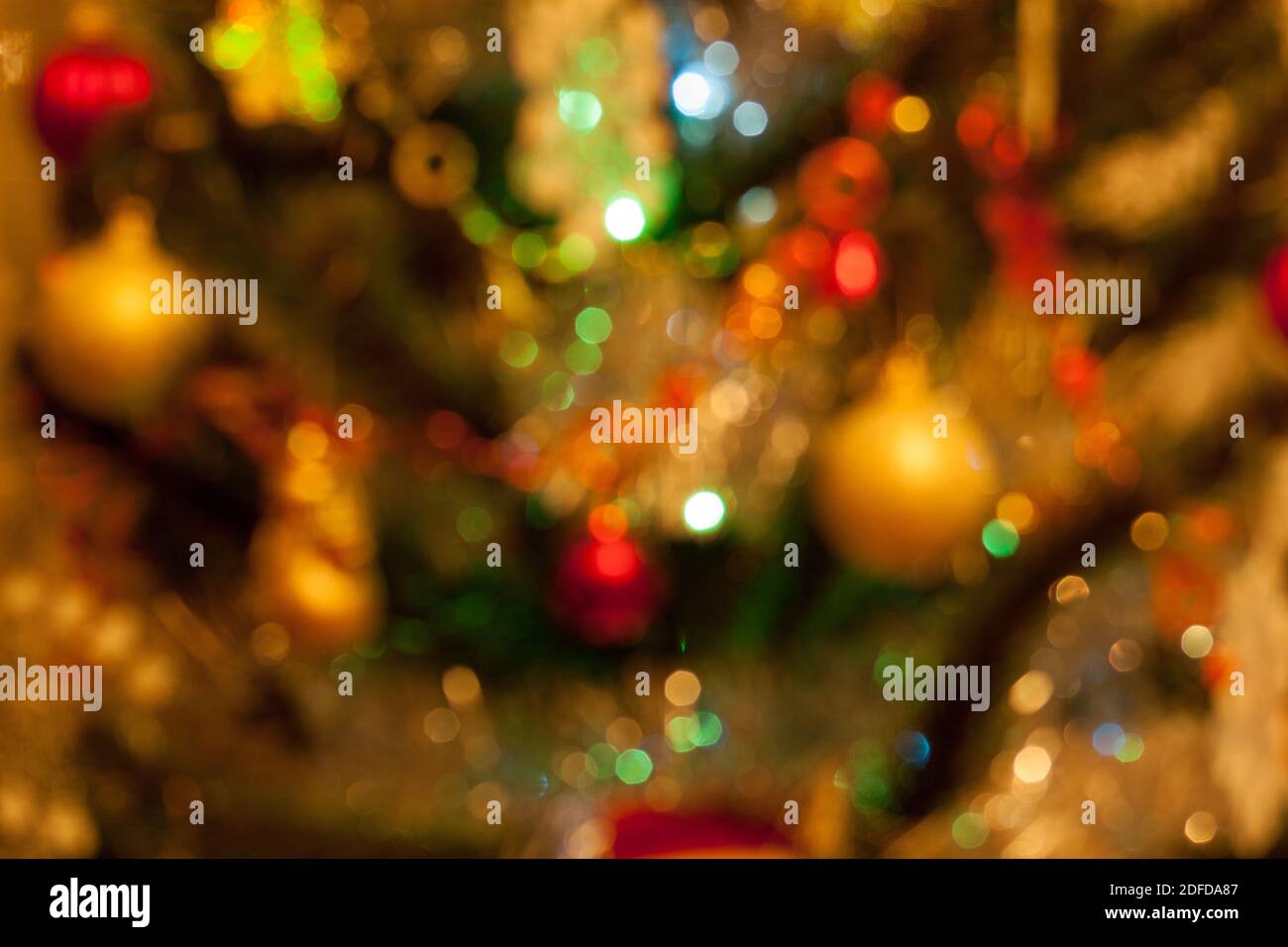 Christmas tree with blur effect. Traditional holidays Stock Photo - Alamy