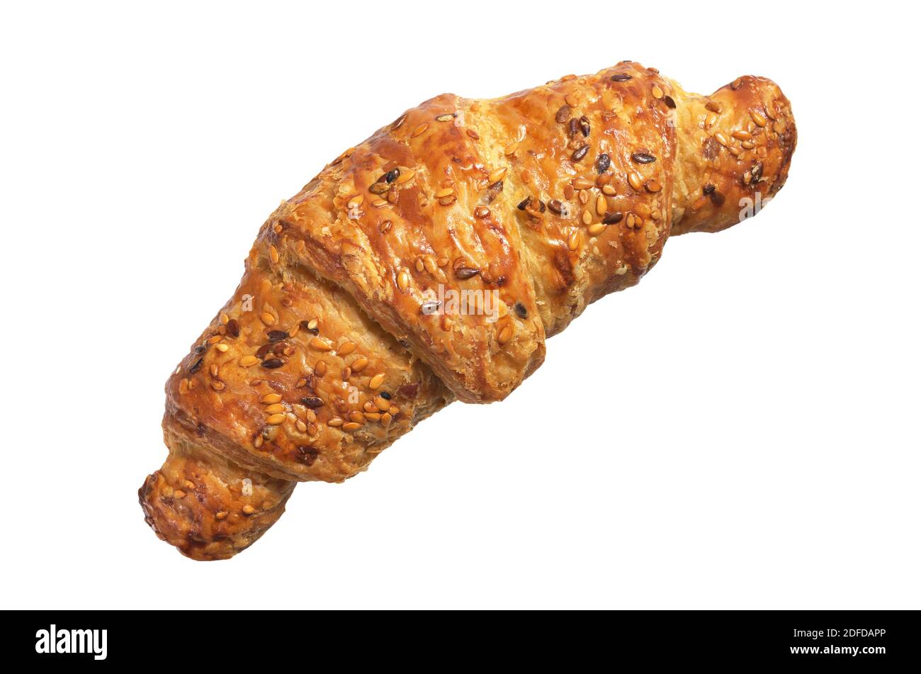 Croissant with sesame seeds isolated on white background Stock Photo ...