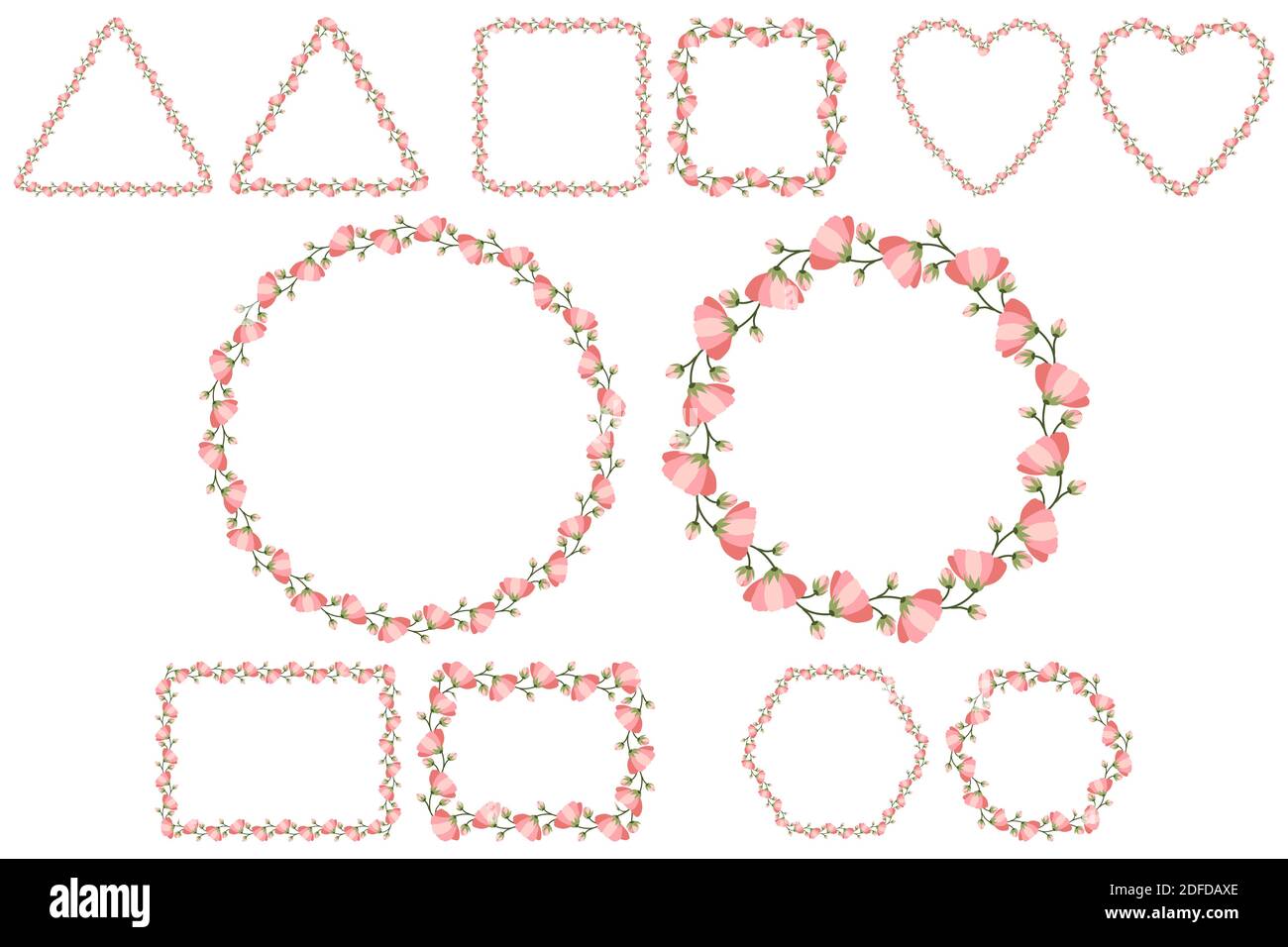 Pink Wedding Invitation Circle Borders