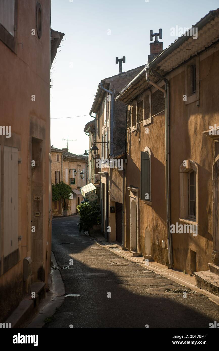 Street of the village Goult, Provence, France, Europe Stock Photo - Alamy