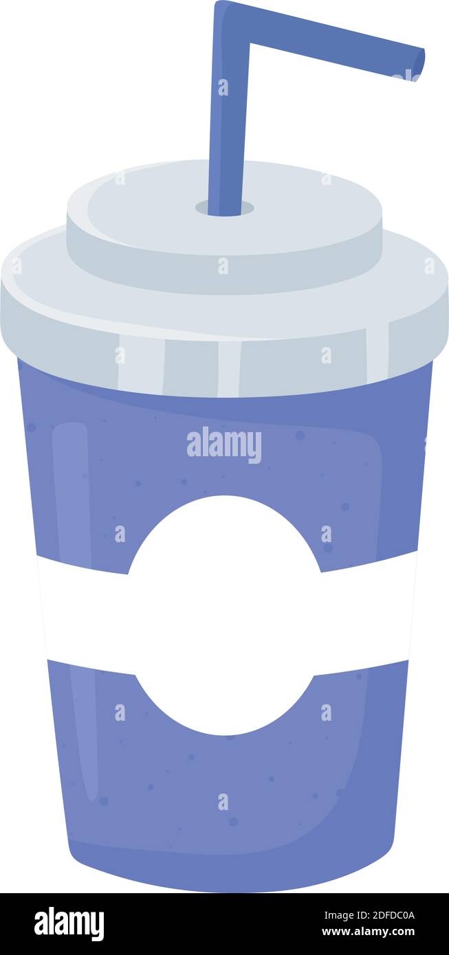 fast food, disposable cup with soda icon isolated design vector ...