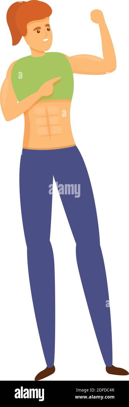 Girl bodybuilding icon. Cartoon of girl bodybuilding vector icon for ...