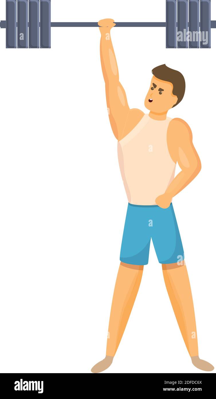 Bodybuilder one hand power icon. Cartoon of bodybuilder one hand power ...