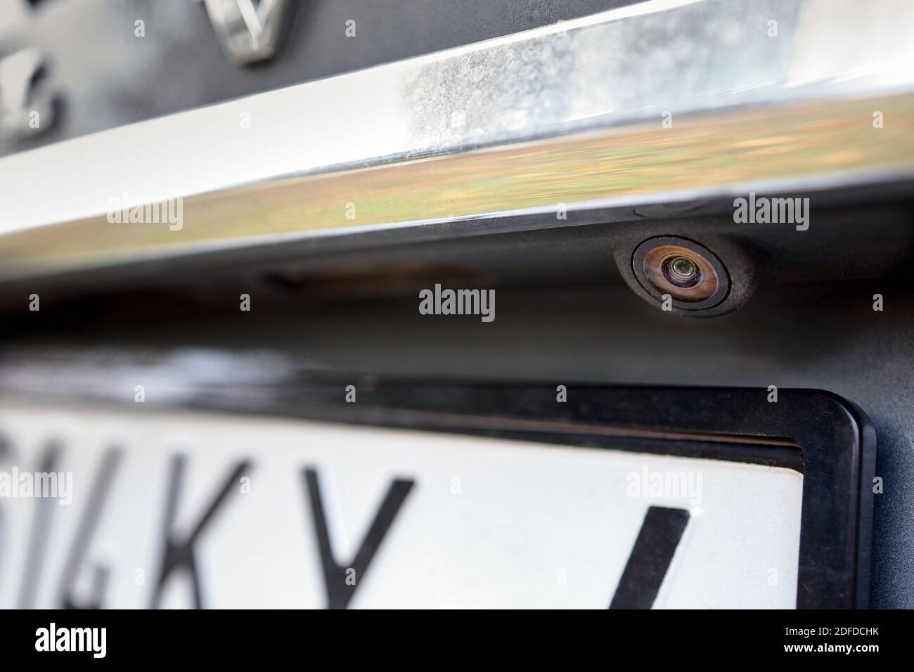 BERLIN, GERMANY - OCTOBER 2020: Volvo SUV luxury car rear view camera ...