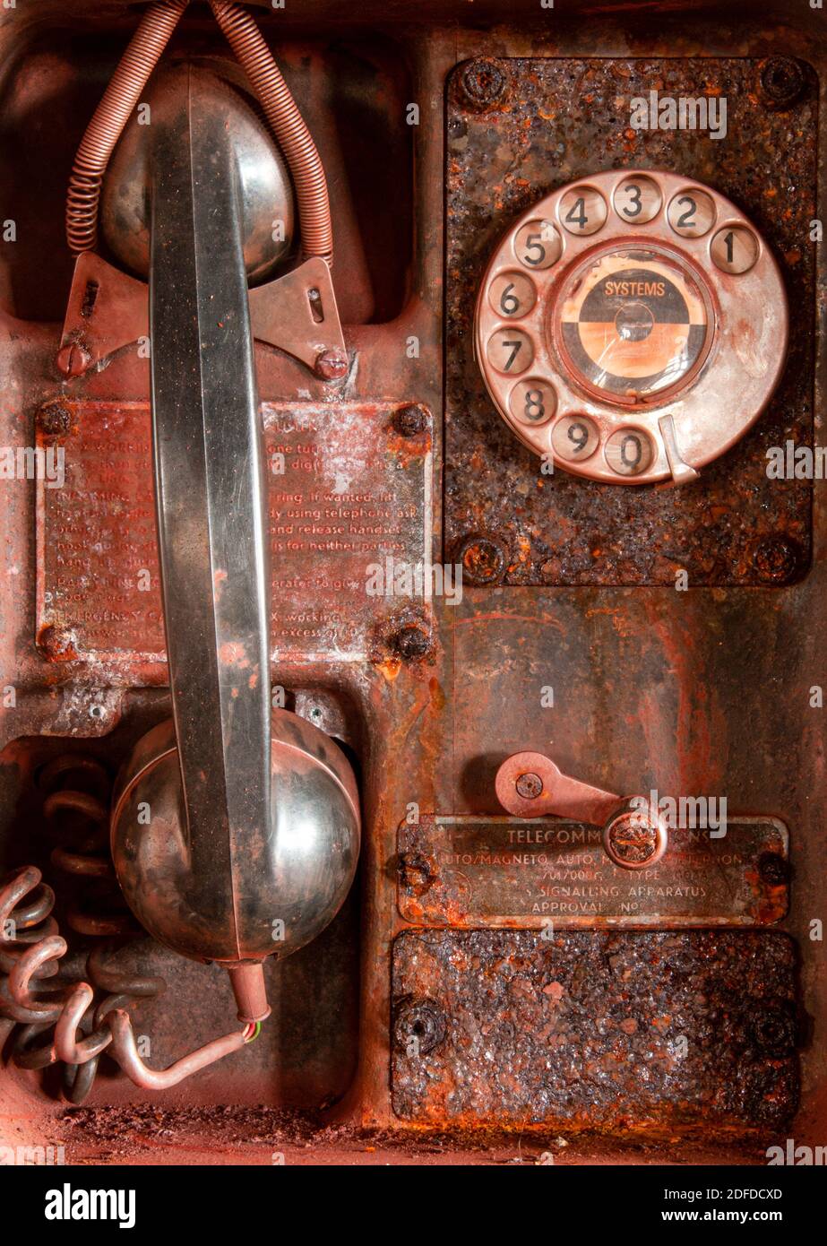 Old telephone in abandoned indutsrial facility Stock Photo - Alamy