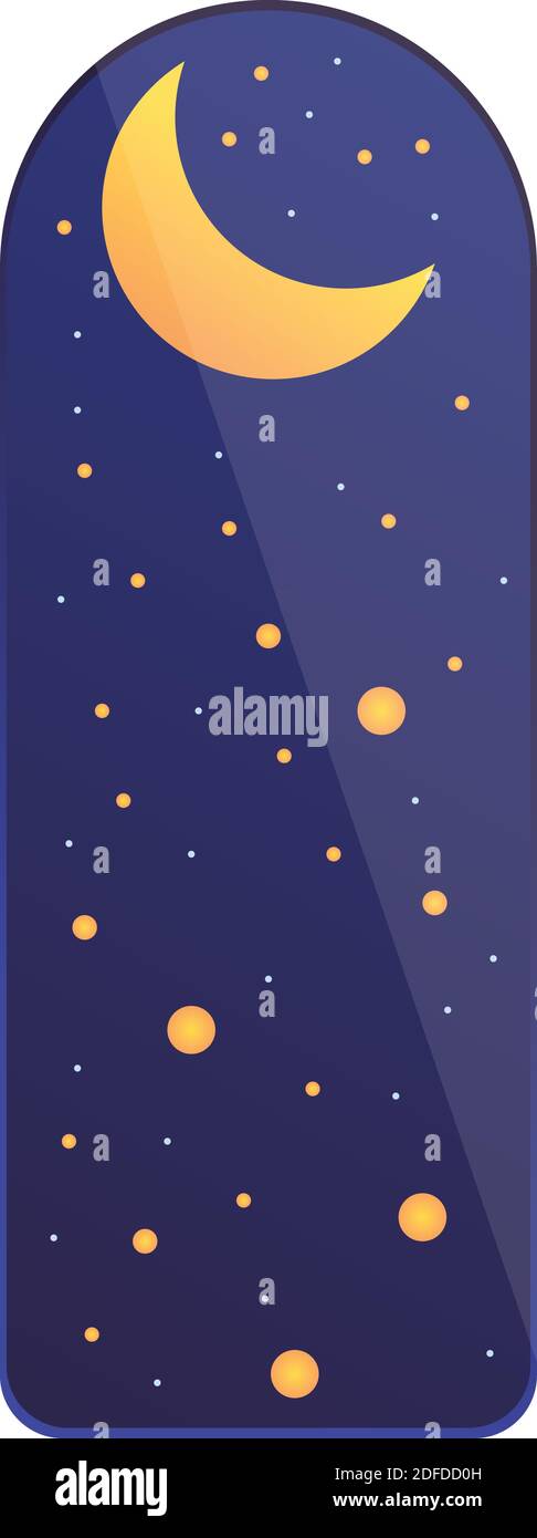 Bookmark with starry sky icon. Cartoon of bookmark with starry sky ...