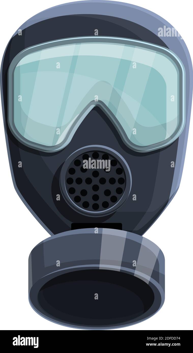Biohazard gas mask icon. Cartoon of biohazard gas mask vector icon for ...
