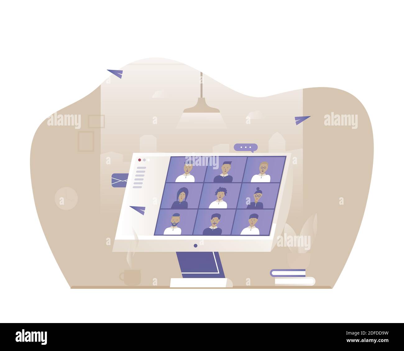 Zoom meeting cartoon Cut Out Stock Images & Pictures - Alamy