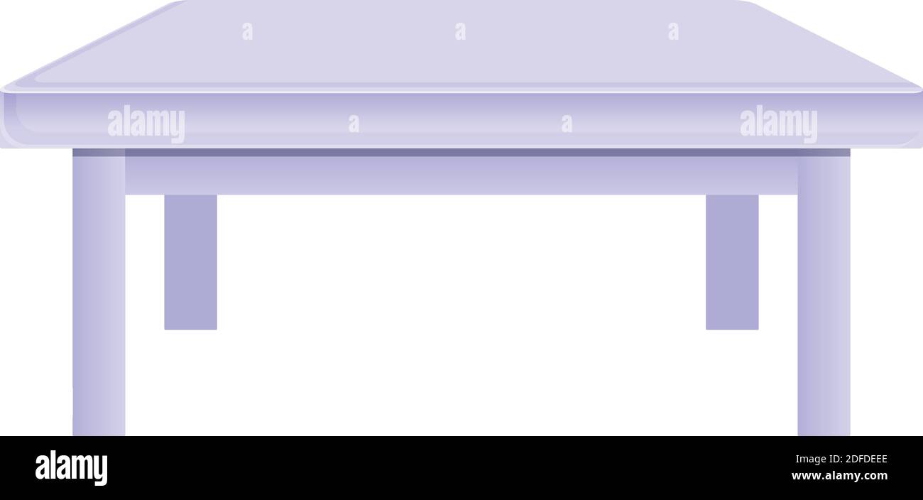 White color table icon. Cartoon of white color table vector icon for ...