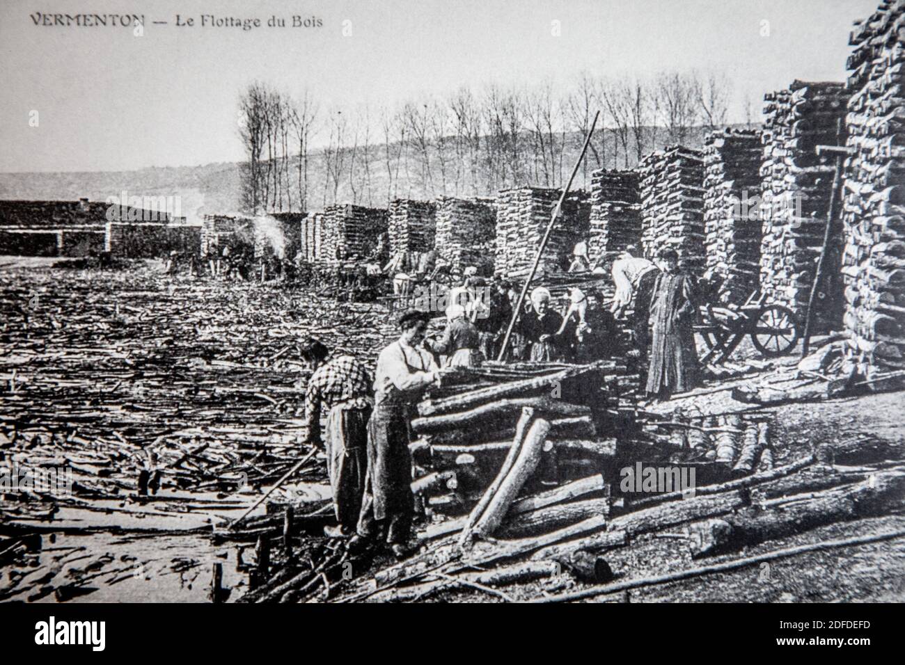 OLD POSTCARD ILLUSTRATING THE LOG FLOATERS AND TIMBER FLOATS, ROOM ...