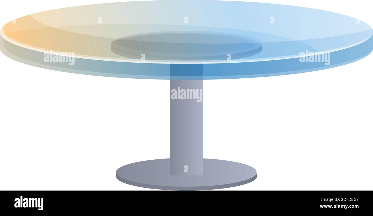 Glass round table icon. Cartoon of glass round table vector icon for ...