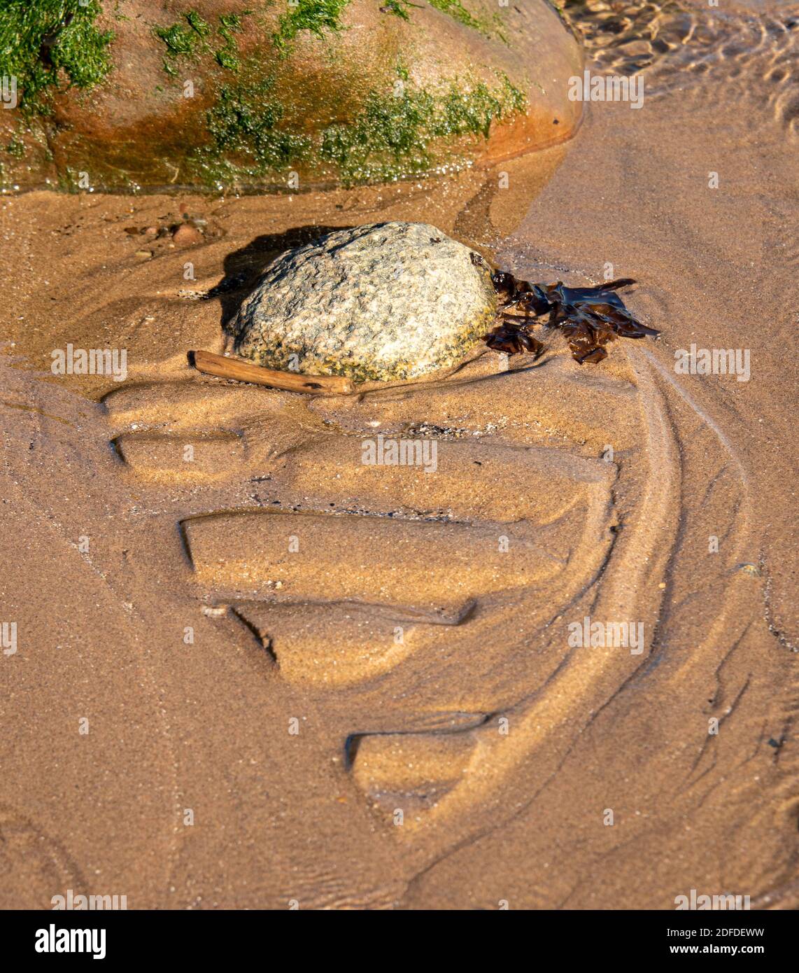 pebbles on sandstone beach Stock Photo - Alamy