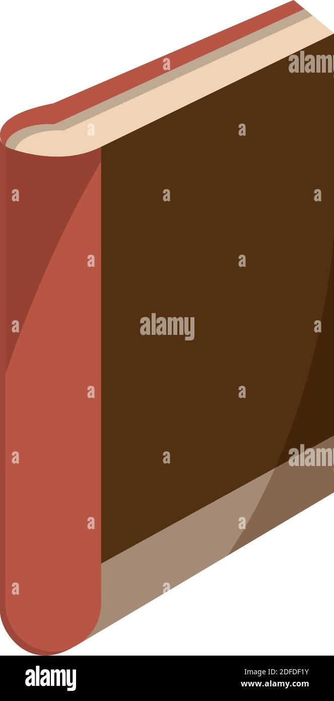 standing closed paper book with shadow learning vector illustration ...