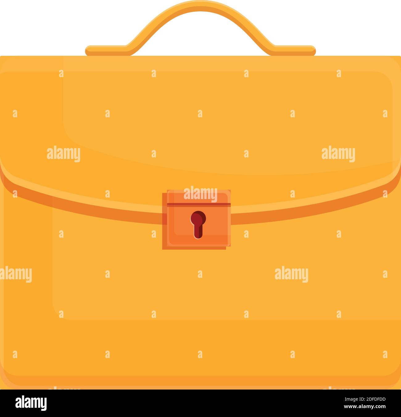 Gold briefcase icon. Cartoon of gold briefcase vector icon for web ...
