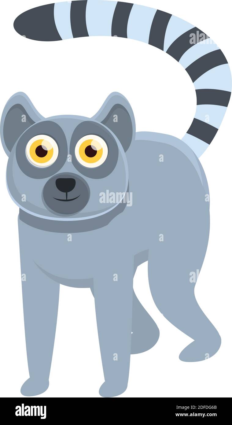 Cute lemur icon. Cartoon of cute lemur vector icon for web design ...