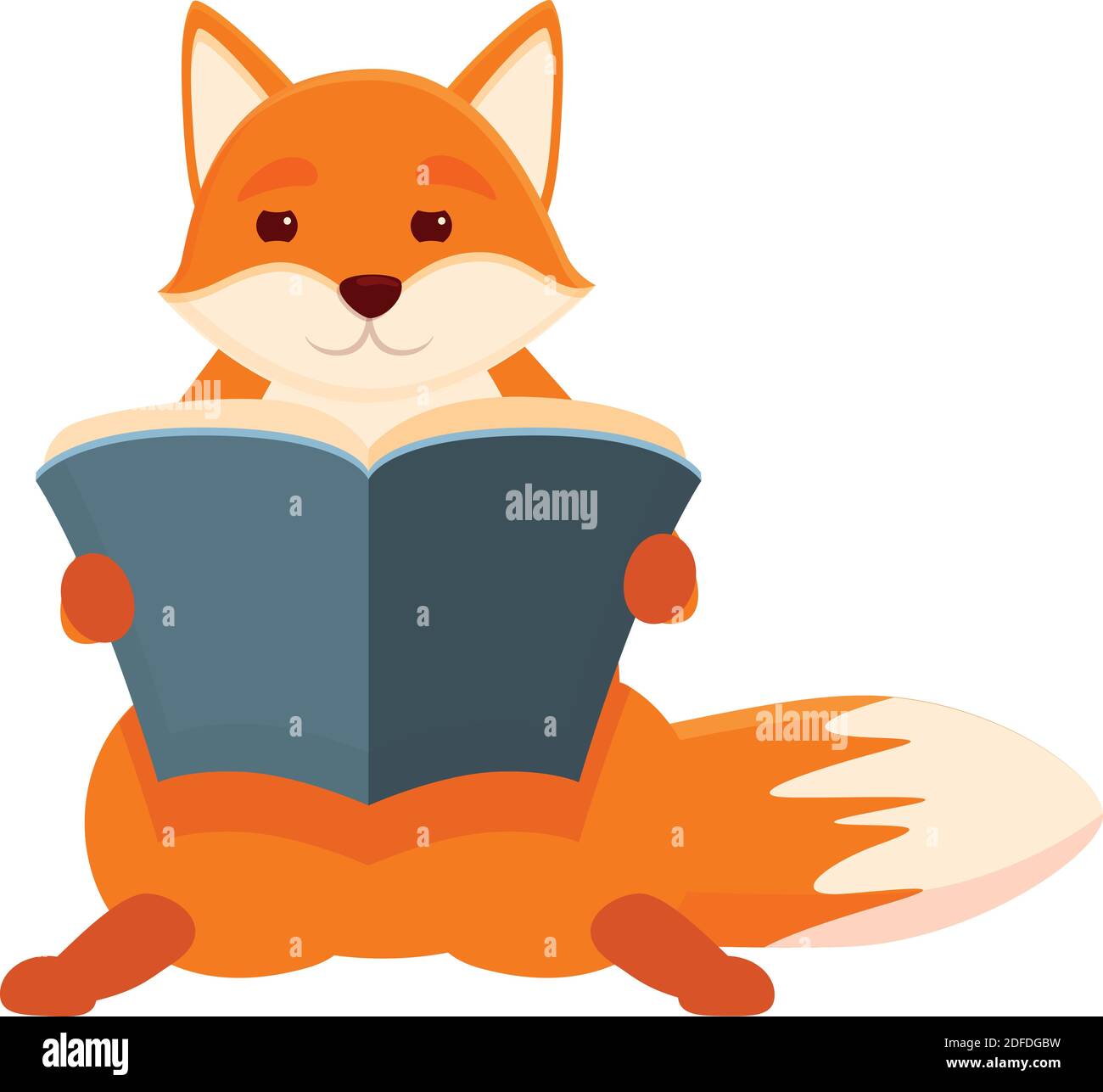 Fox read book icon. Cartoon of fox read book vector icon for web design ...