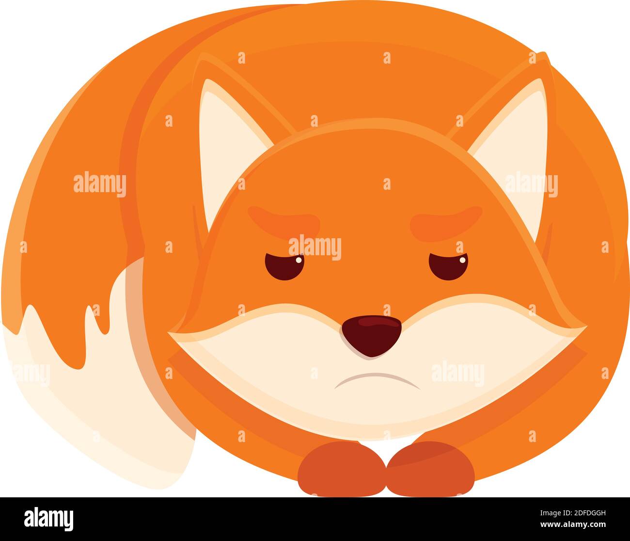 Sad fox icon. Cartoon of sad fox vector icon for web design isolated on ...