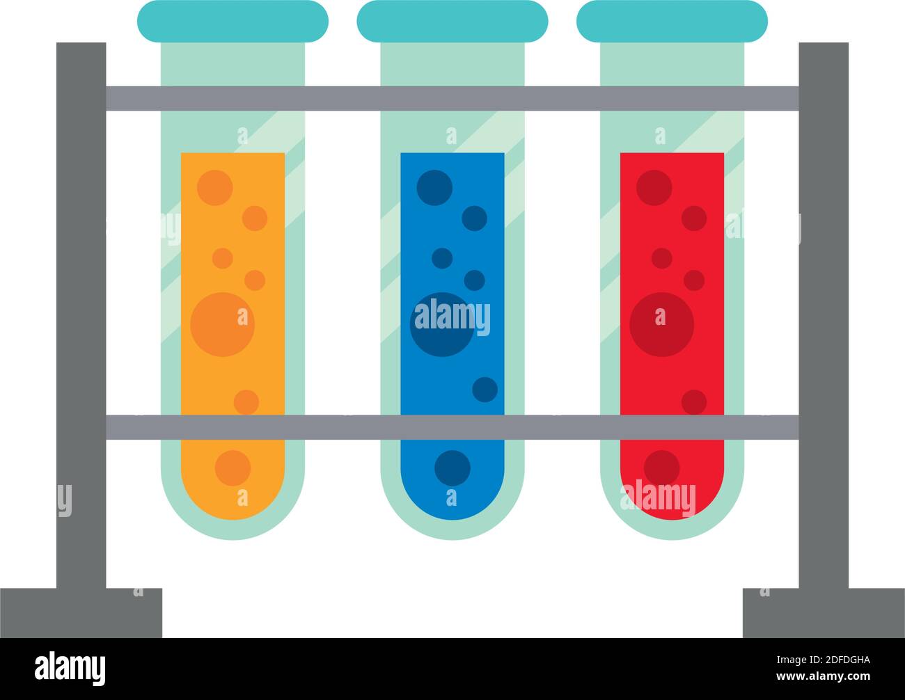 medical tube tests in base laboratory flat icons vector illustration ...