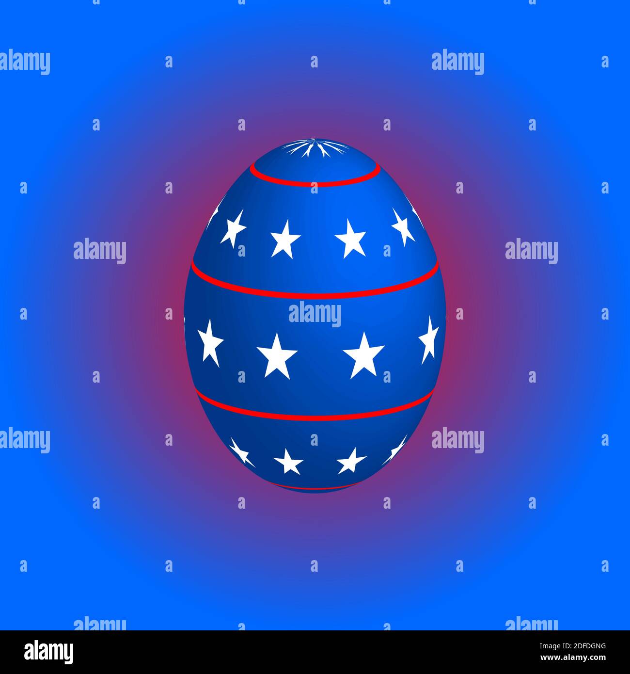 Easter egg in the colors of the flag of America. American Easter. A ...