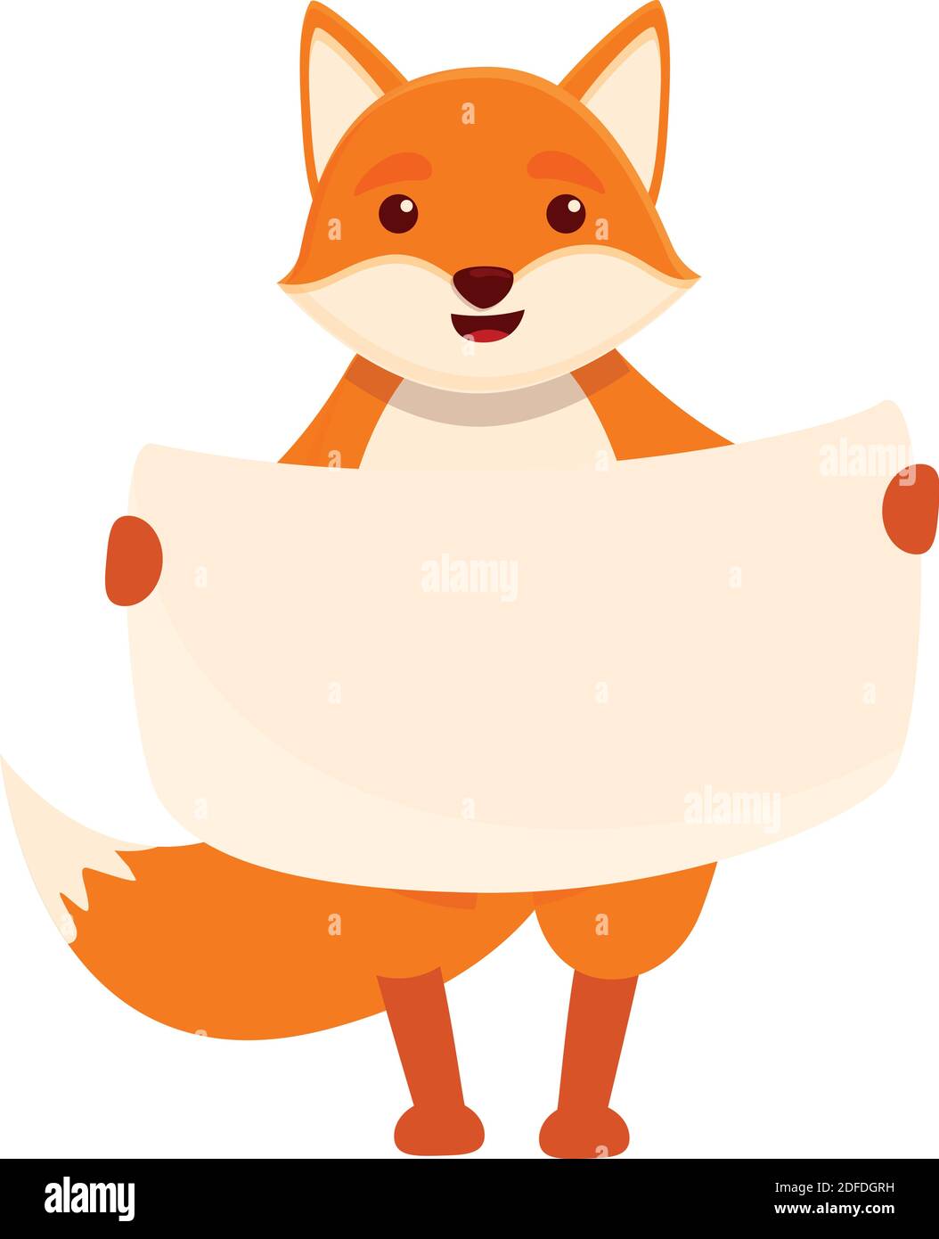 Fox paper banner icon. Cartoon of fox paper banner vector icon for web ...