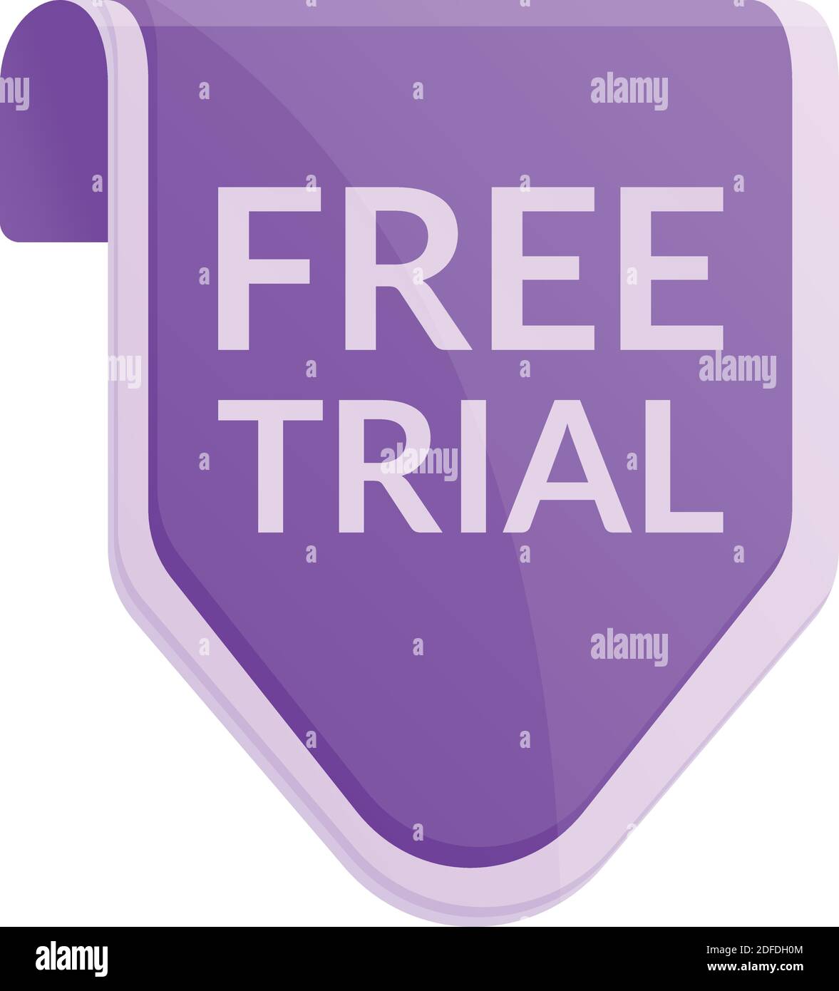 Free trial web sticker icon. Cartoon of free trial web sticker vector ...