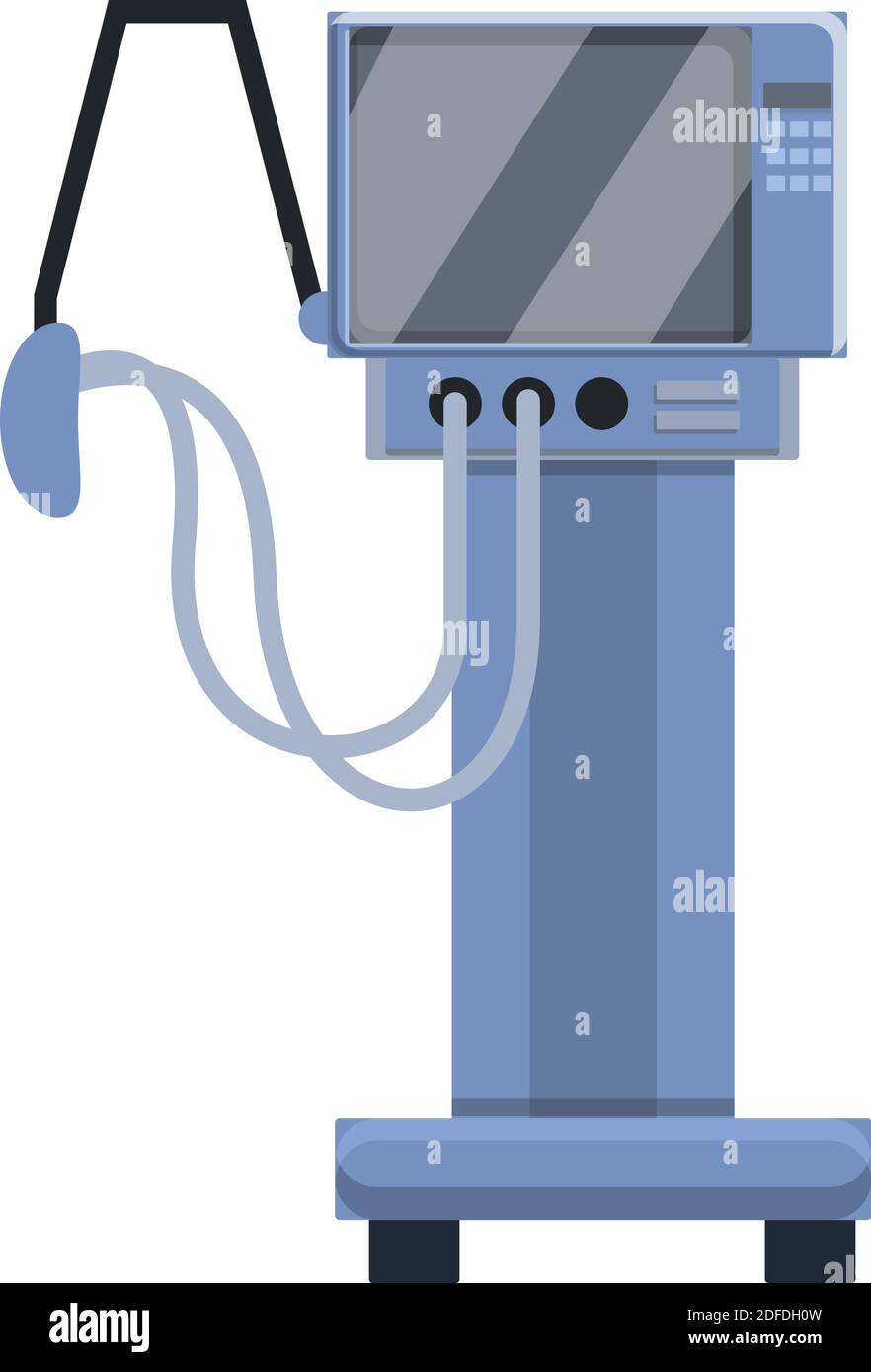 Computer ventilator medical machine icon. Cartoon of computer ...