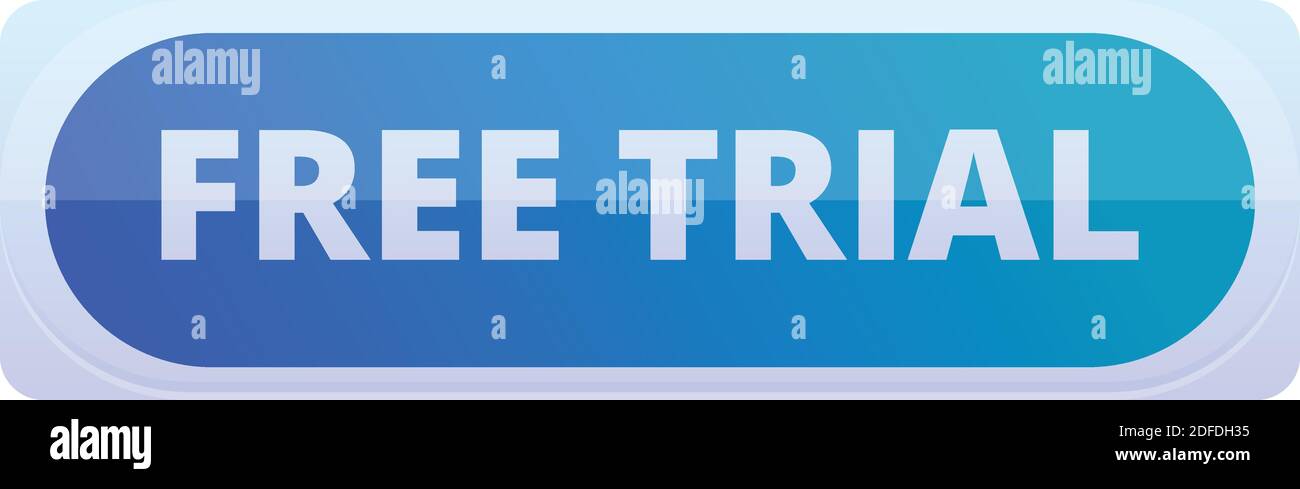 Free trial button icon. Cartoon of free trial button vector icon for ...