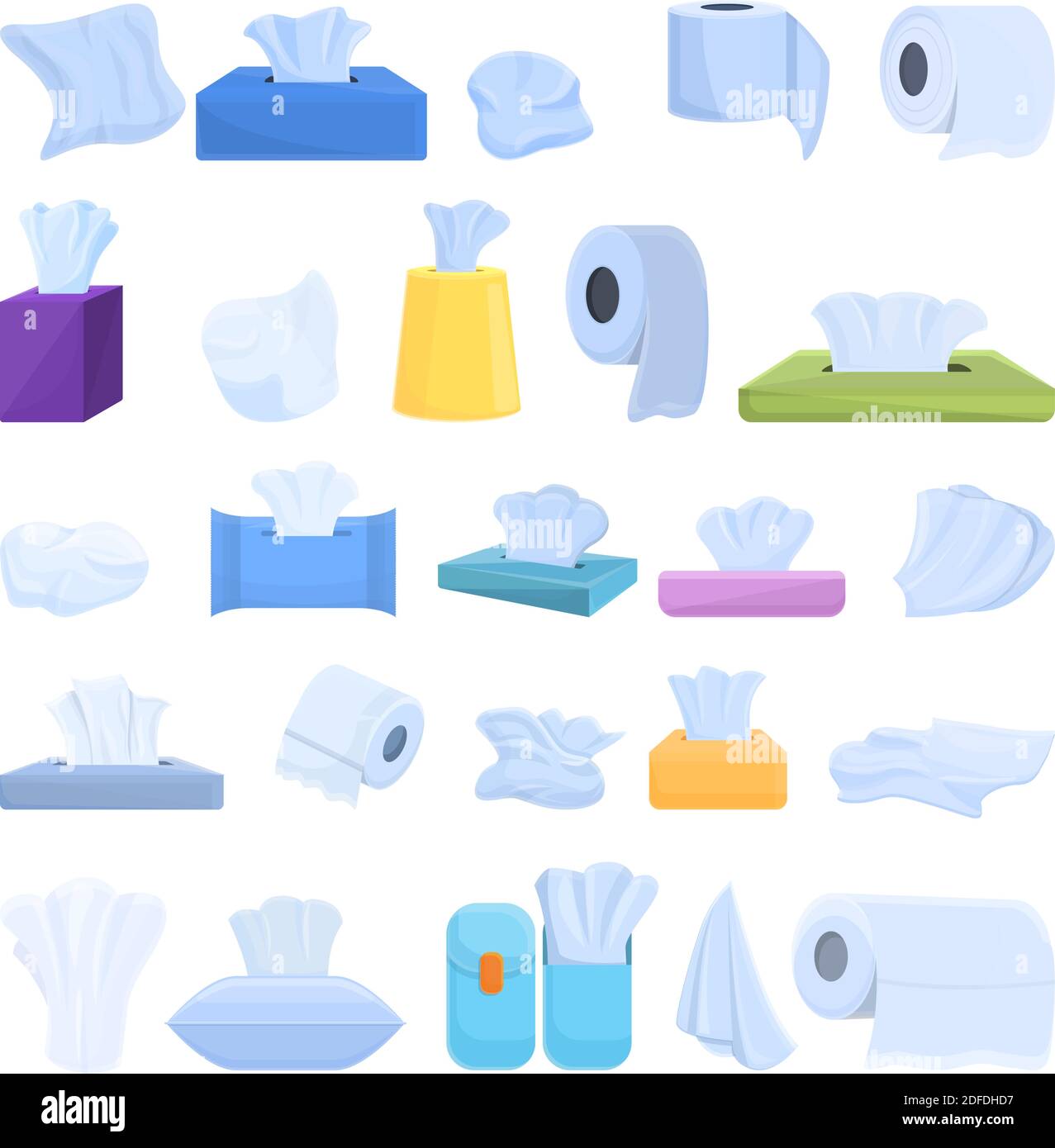 Tissue icons set. Cartoon set of tissue vector icons for web design ...