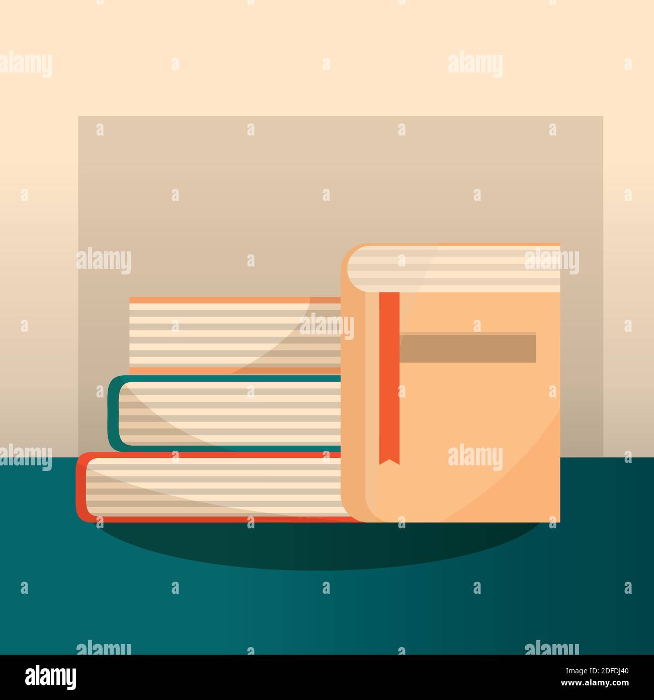 closed book with pile of textbooks literature learn and read vector ...