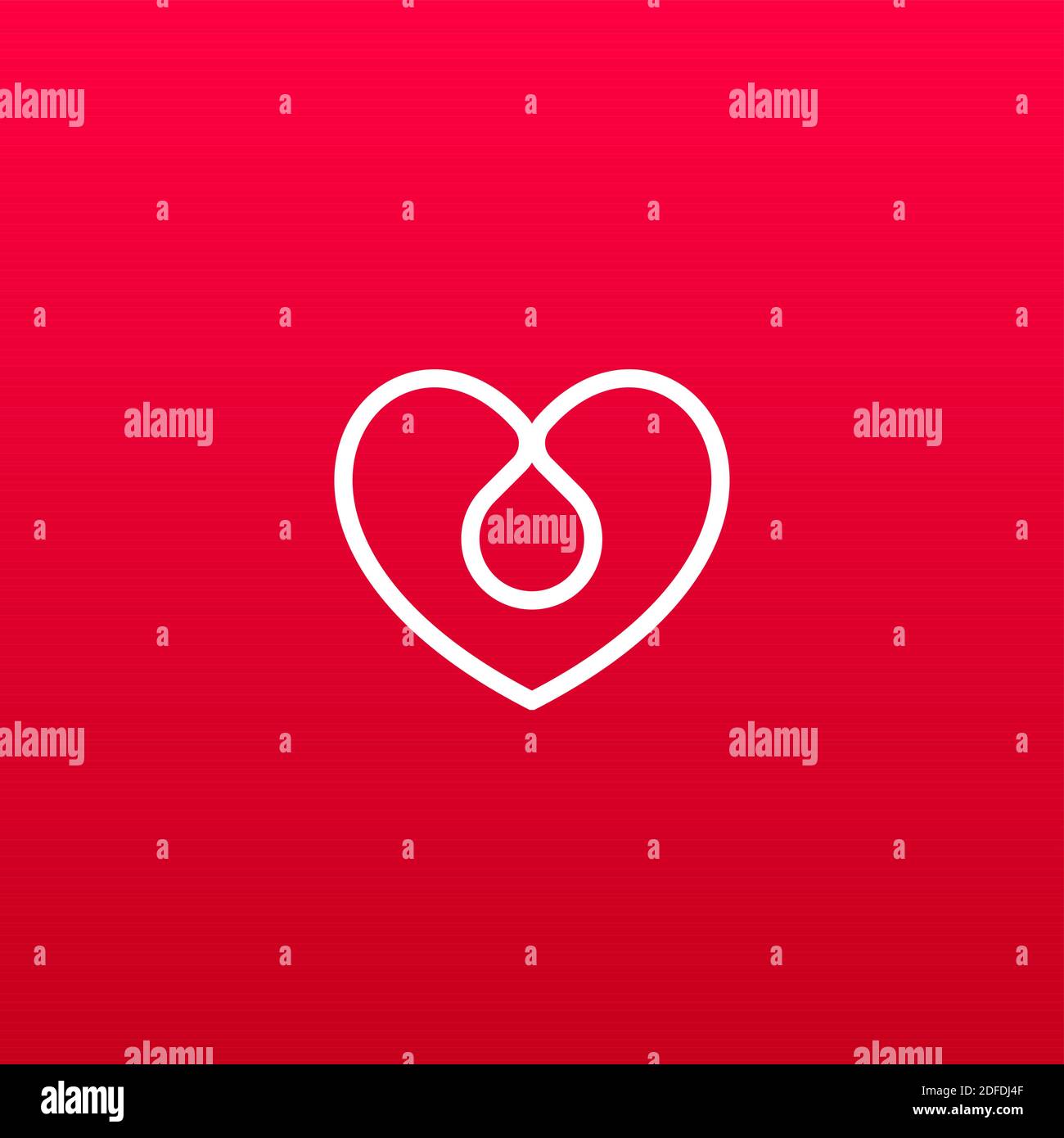 Blood donation linear style vector logo concept. Blood transfusion ...