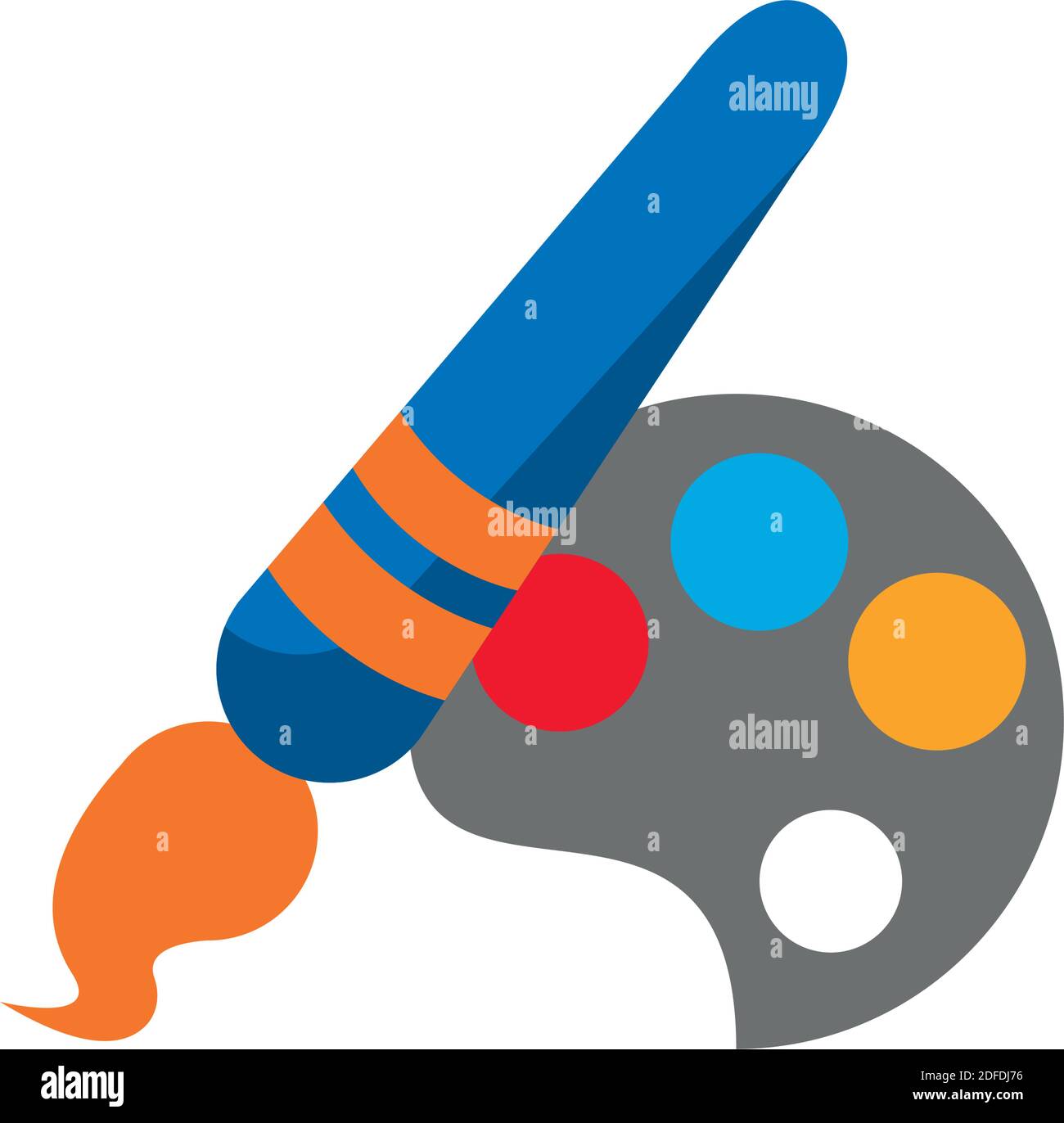 paint brush and palette school supply icon vector illustration design ...