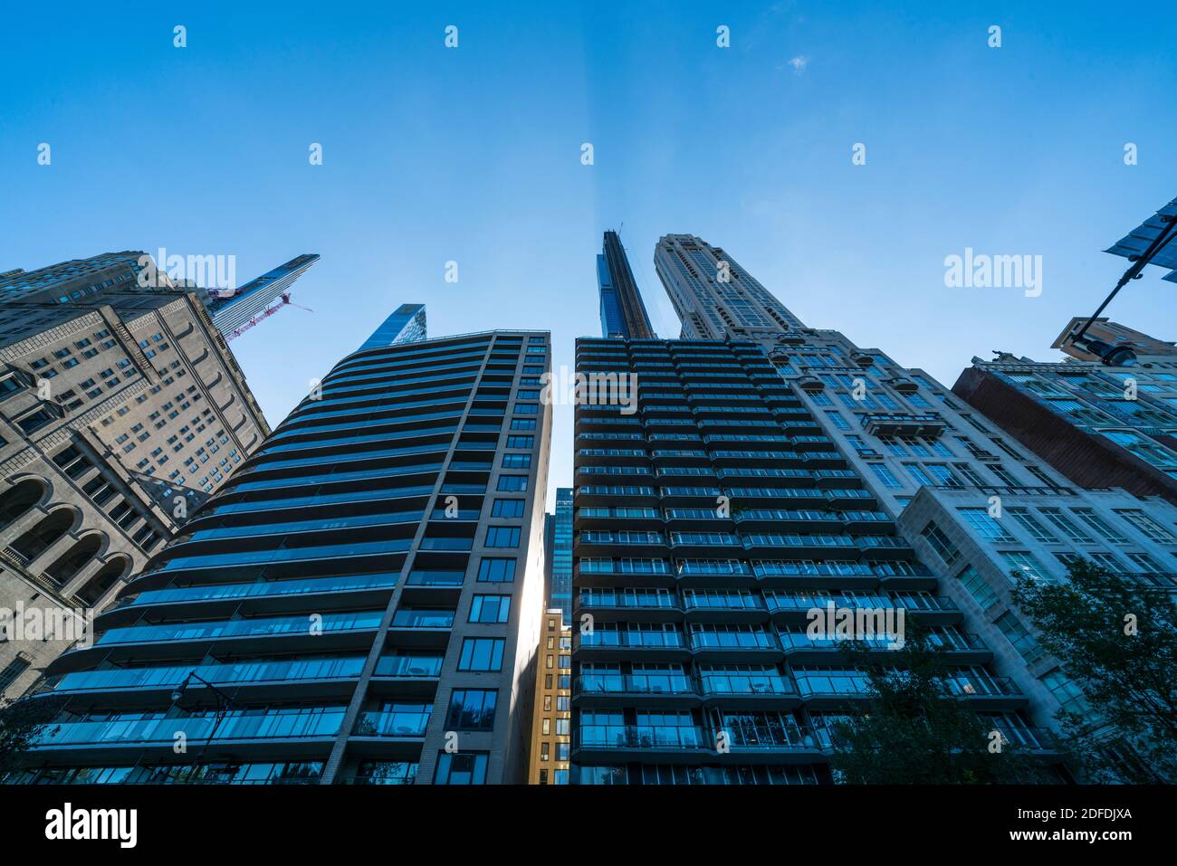 Central Park South high-rise residential buildings stand along the 59th ...