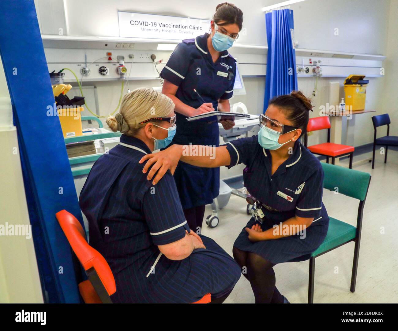 Matron May Parsons (right) is assessed by Victoria Parker (centre ...